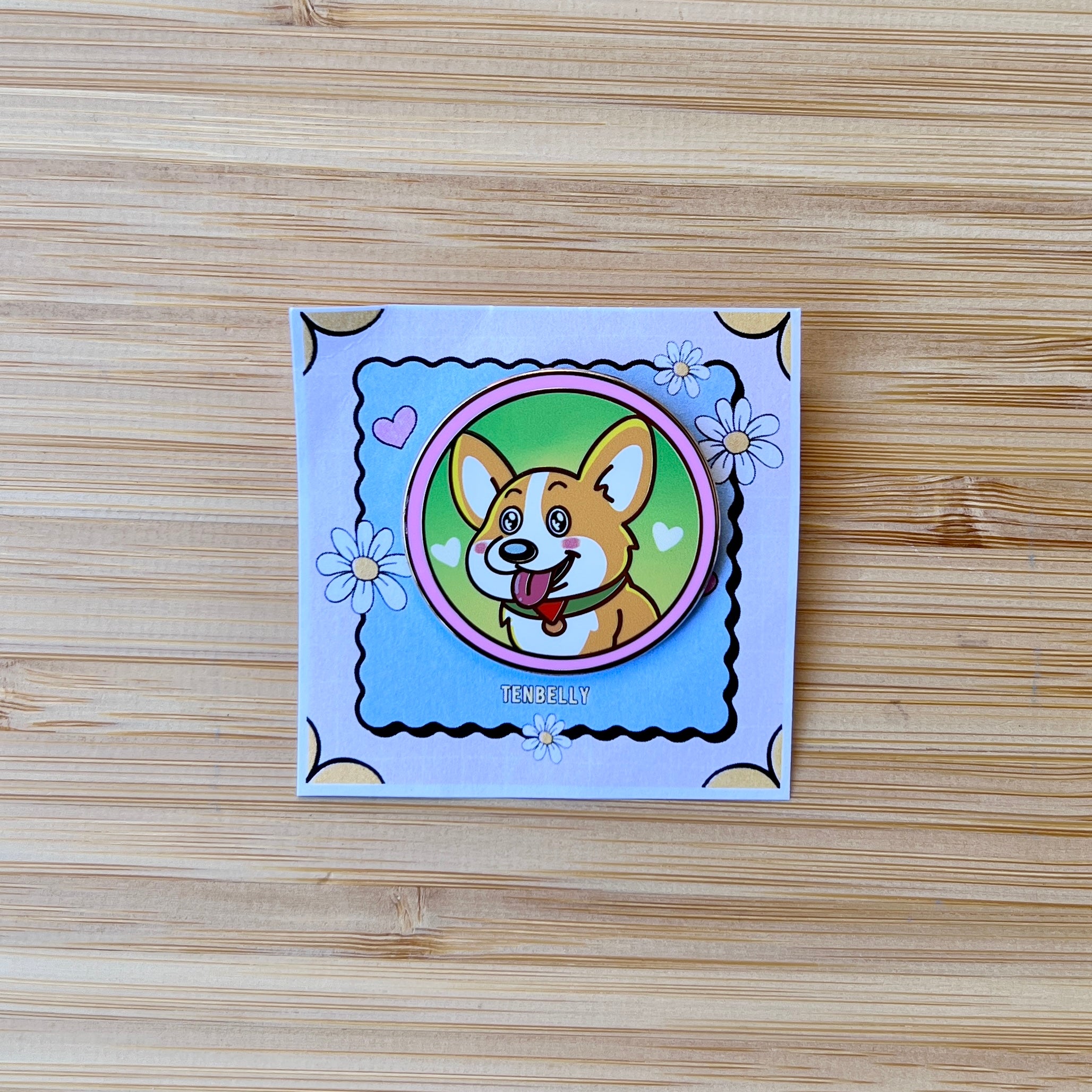 Toby "Excited" Corgi Hard Enamel Pin – TenBelly